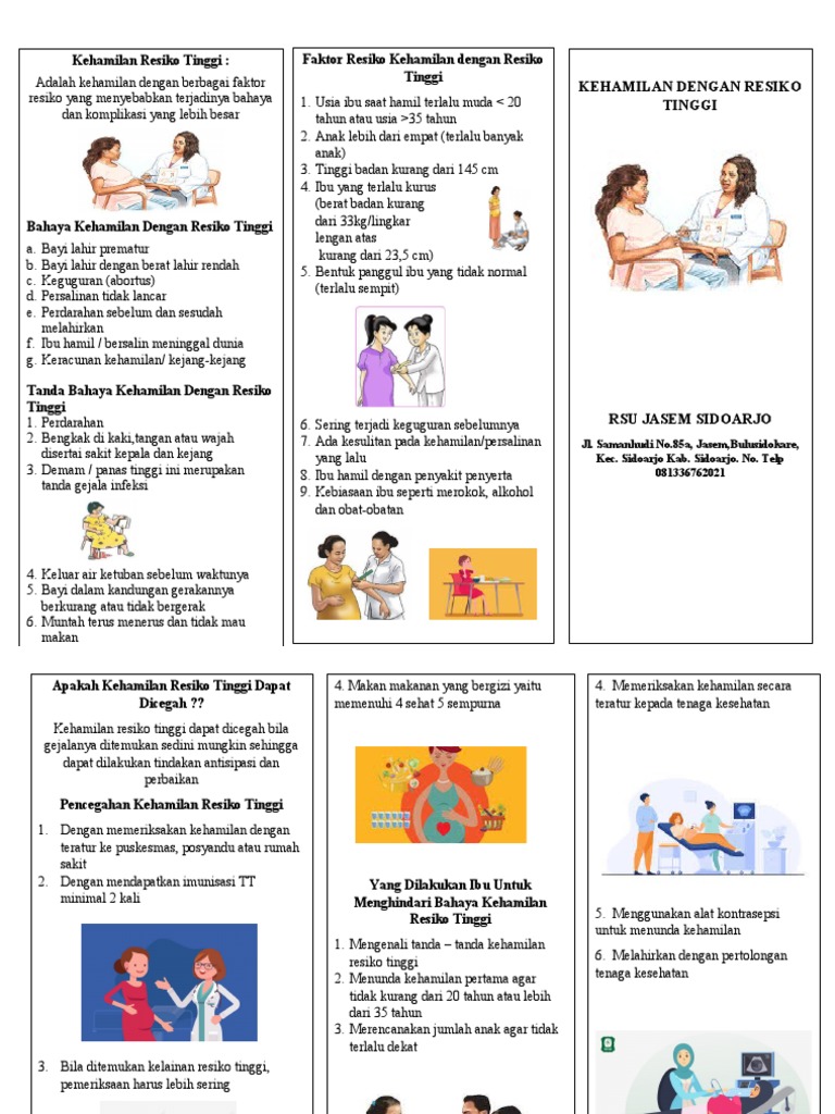 Leaflet Resiko Tinggi Pada Ibu Hamil | PDF
