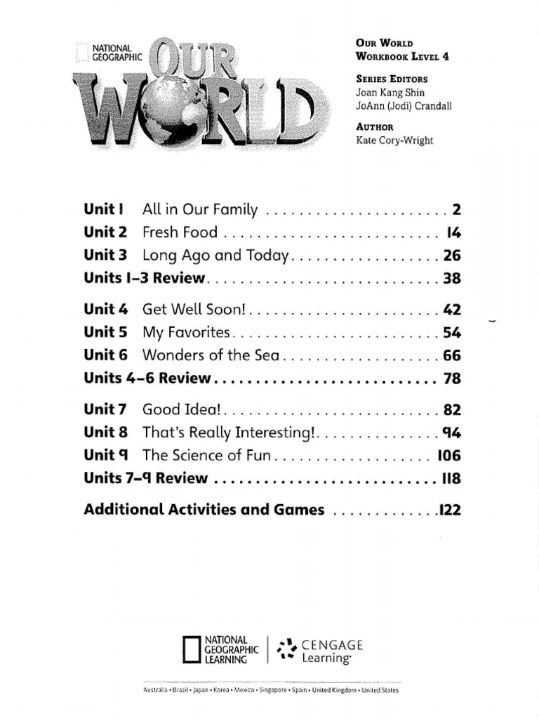 Our World Workbook 4 | PDF | Mother | Foods
