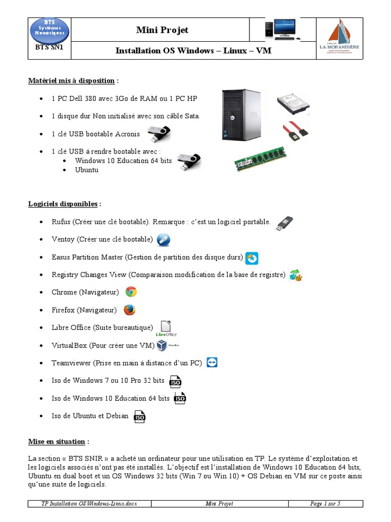 TP Installation OS Windows-Linux | PDF | Démarrage d'un ordinateur | USB