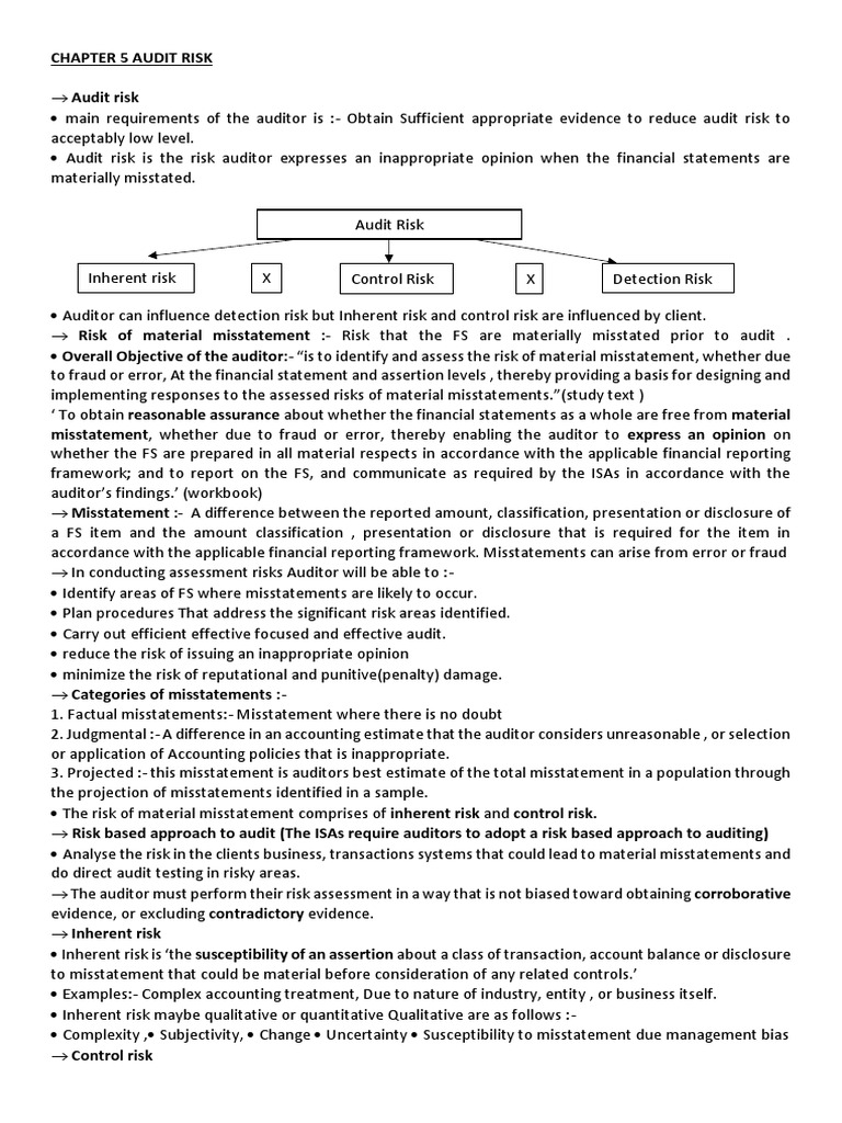 Chapter 5 Audit Risk | Download Free PDF | Financial Audit | Audit