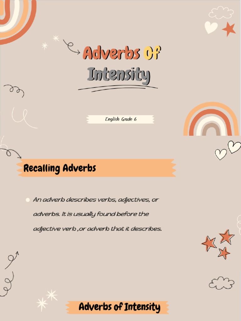 Adverbs of Intensity | PDF | Language Arts & Discipline