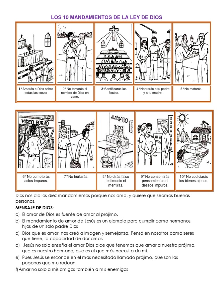 Los 10 Mandamientos De La Ley De Dios Pdf Amor Jesús