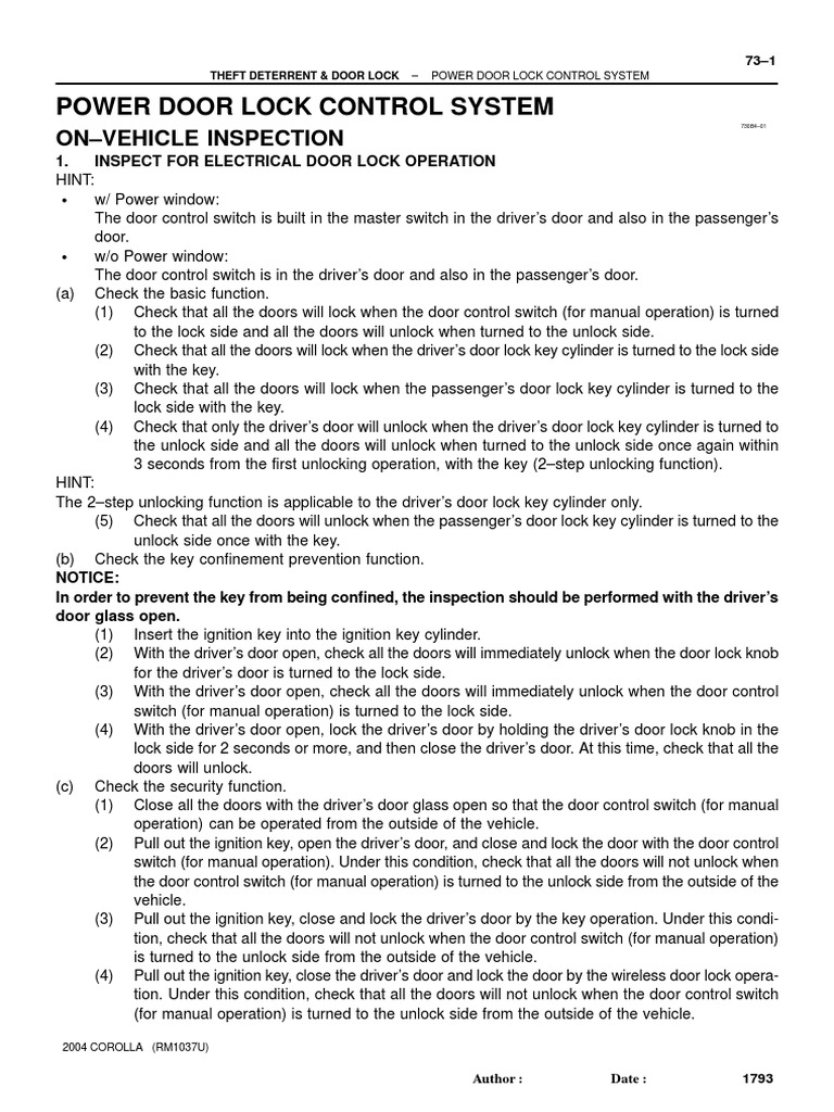 73 - Anti-Theft and Door Locks | PDF | Remote Control | Switch