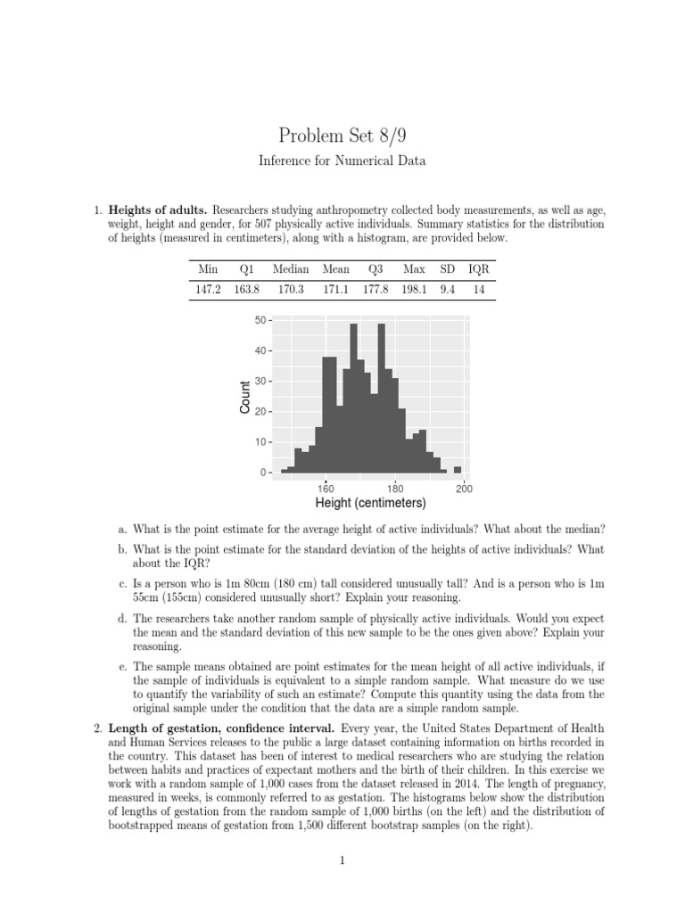 Inference For Numerical Data | PDF | Bootstrapping (Statistics) | Standard Deviation