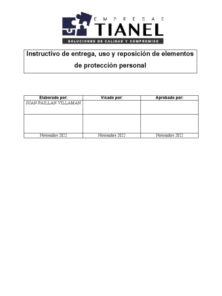 Procedimiento Entrega y Uso Epp | PDF | Riesgo | Business