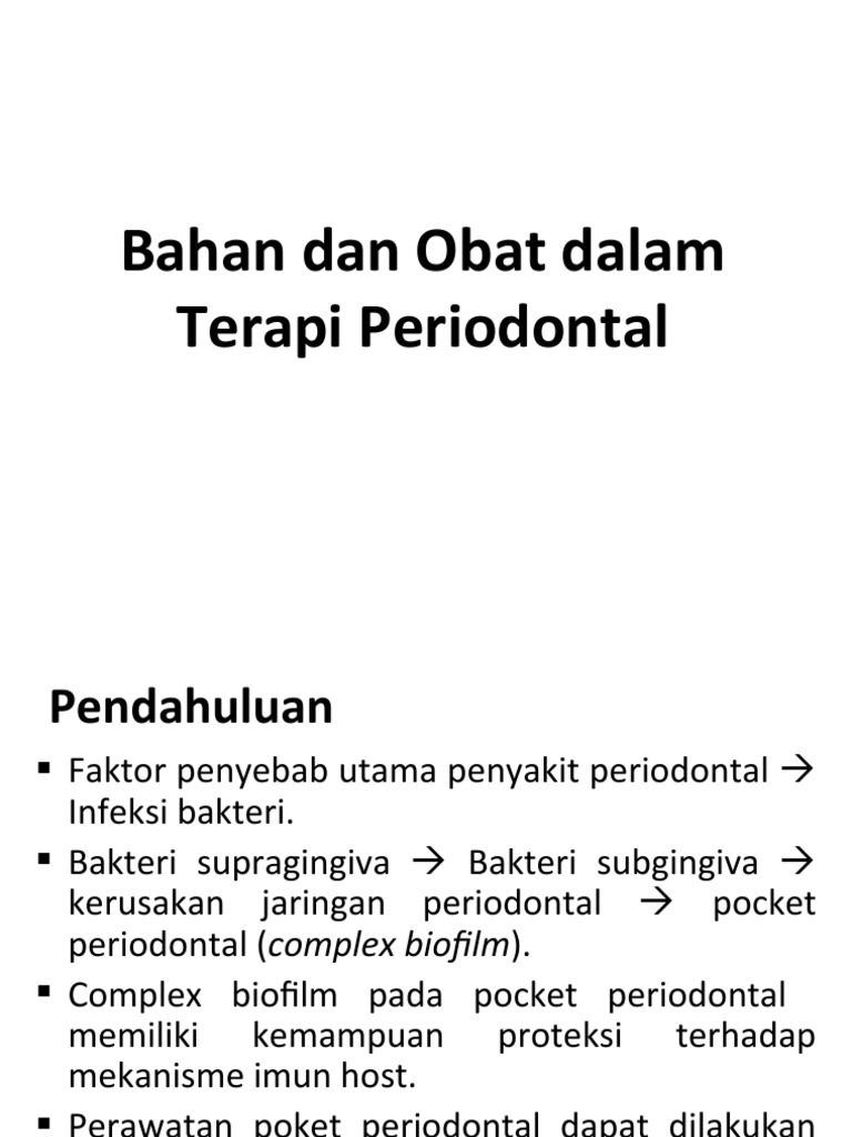 Bahan Dan Obat Dalam Terapi Periodontal | PDF | Kesehatan Holistik | Sains & Matematika