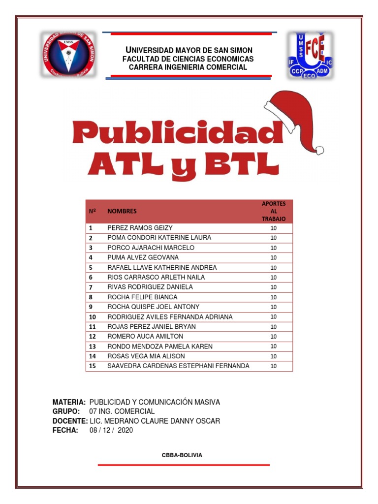 Atl y BTL Informe | PDF | Publicidad | Marketing