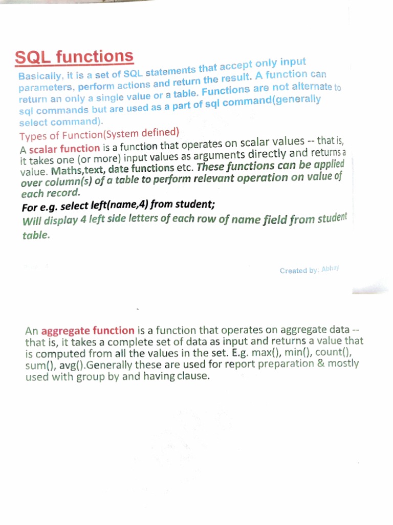 Chapter 3 Database Query Using Sql Functions Pdf Parameter Computer Programming Function