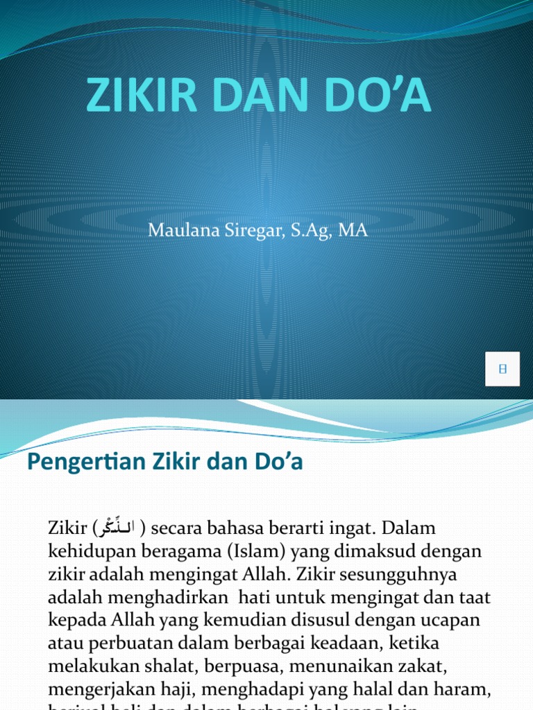 ZIKIR DAN DOâ A | PDF