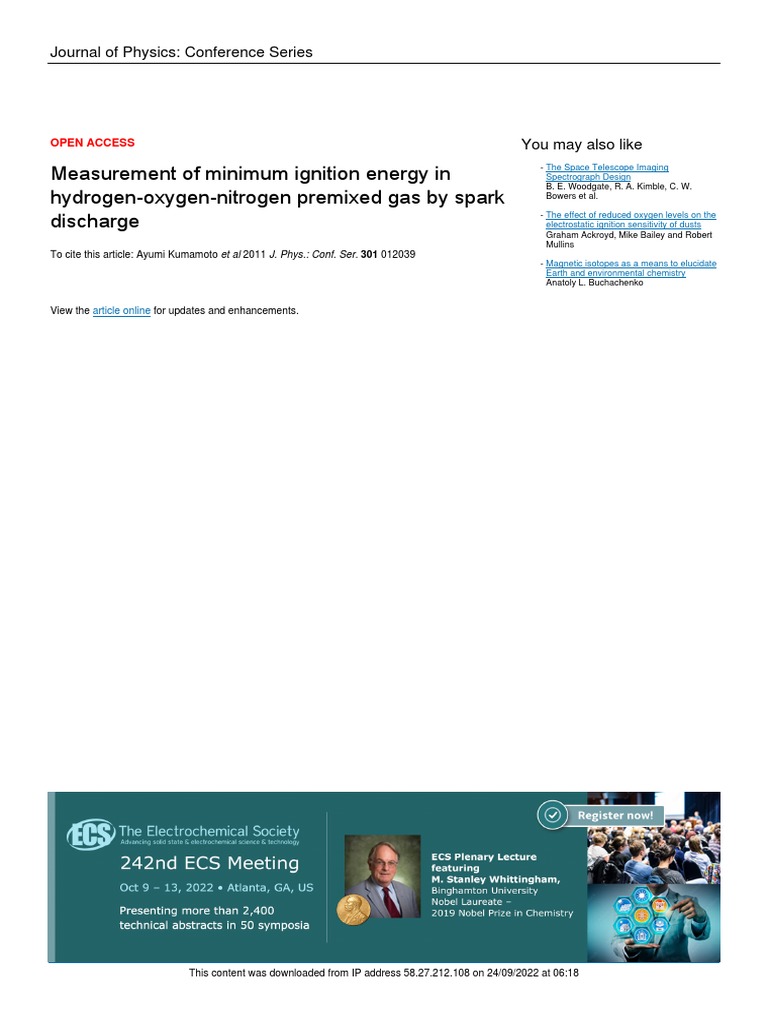 H2 Auto Ignition Energy | PDF | Electrostatic Discharge | Capacitor