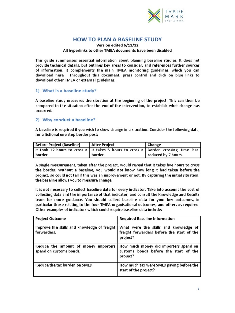 TMEA HowtoPlanaBaseline | PDF | Data | Survey Methodology