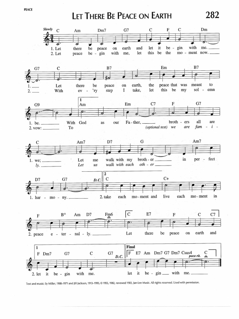 Let There Be Peace On Earth | PDF