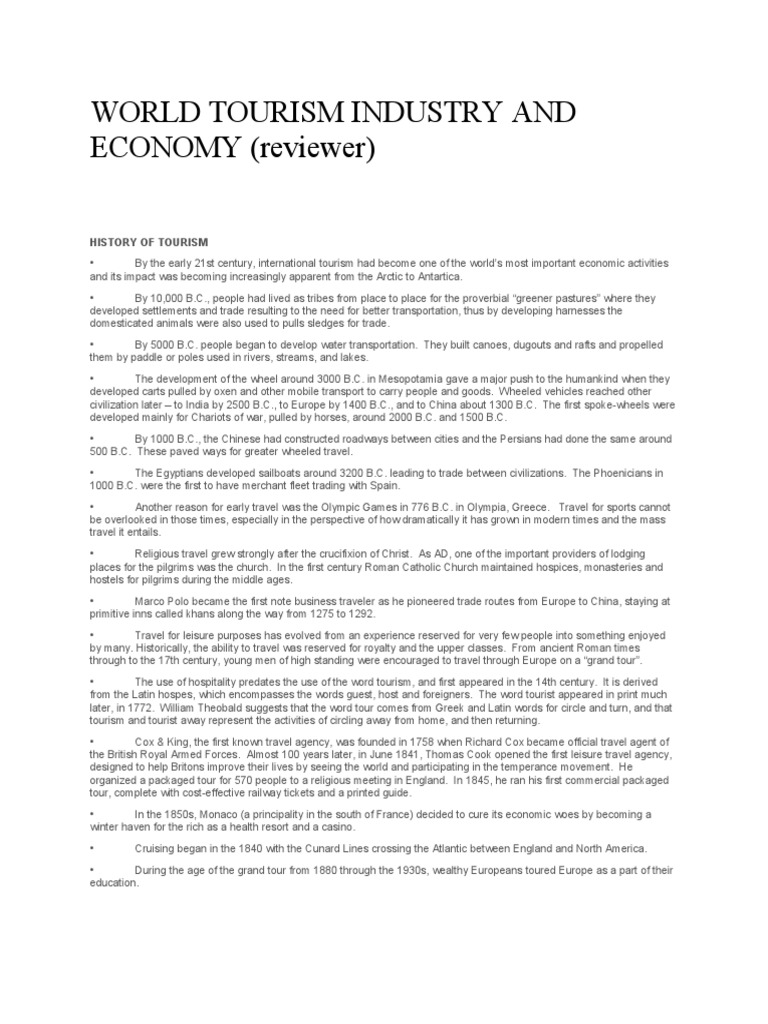 The Evolution of Global Tourism: From Ancient Travel for Trade and ...