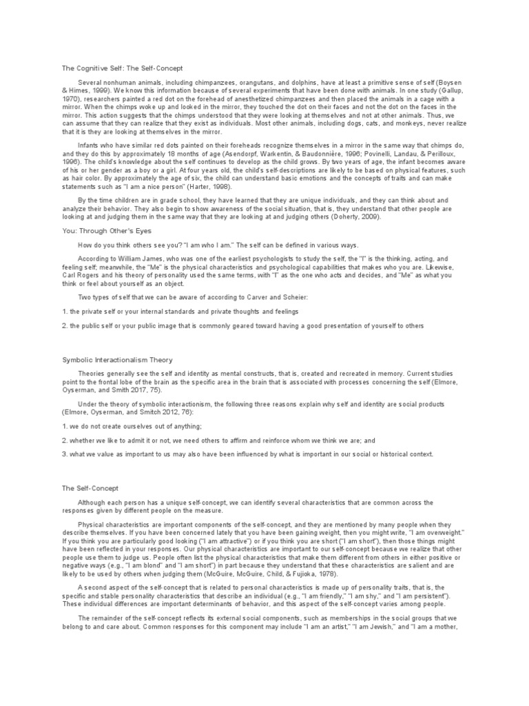 Exploring the Multidimensional Nature of the Self: Comparing Self ...