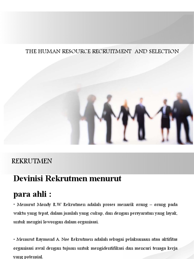 REKRUTMEN Da SELEKSI SDM PW | PDF