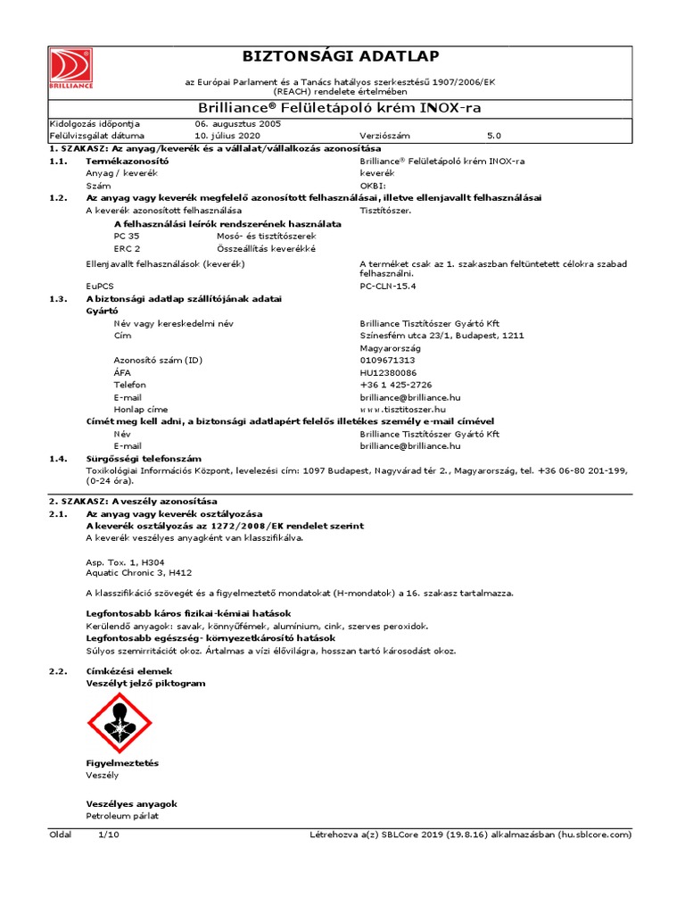 Feluletapolo Krem INOX-ra CLP | PDF