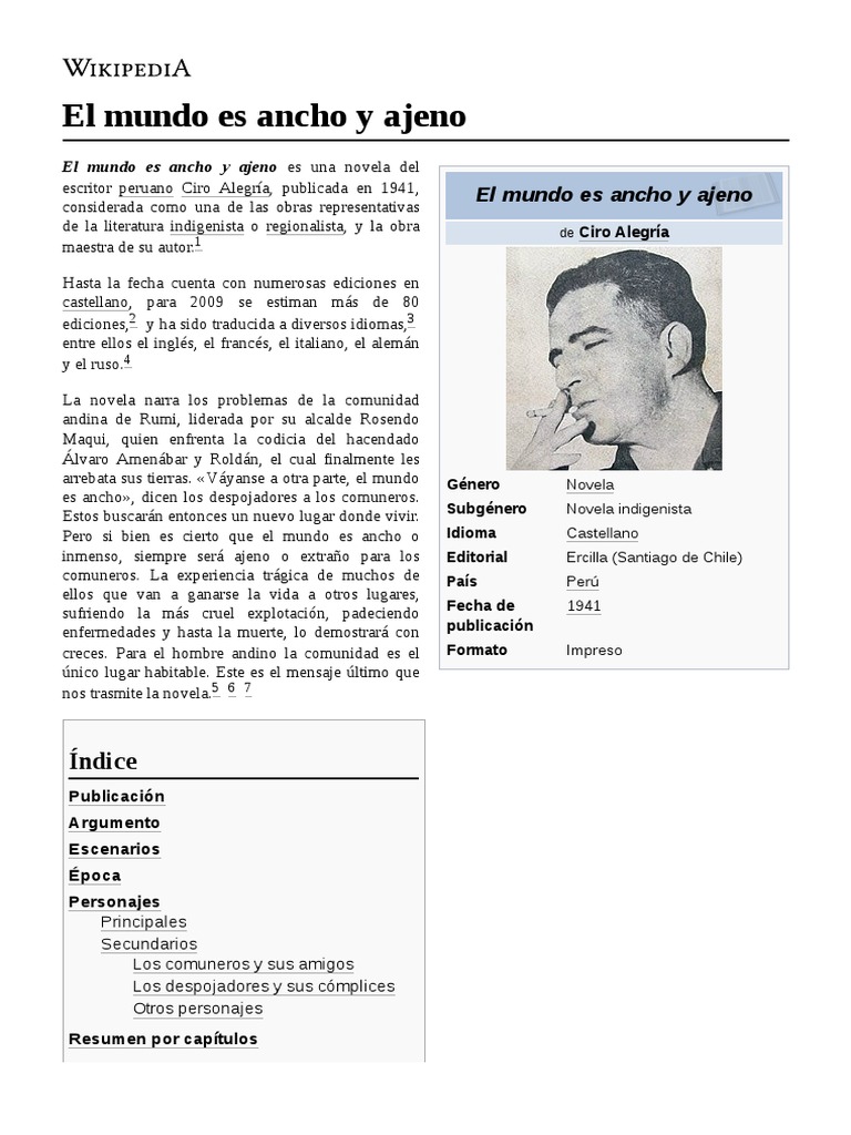 El Mundo Es Ancho y Ajeno | PDF | Perú