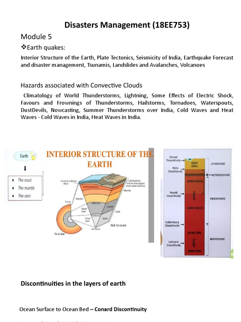 Disasters Management (18EE753) : Earth Quakes | PDF | Plate Tectonics | Thunderstorm
