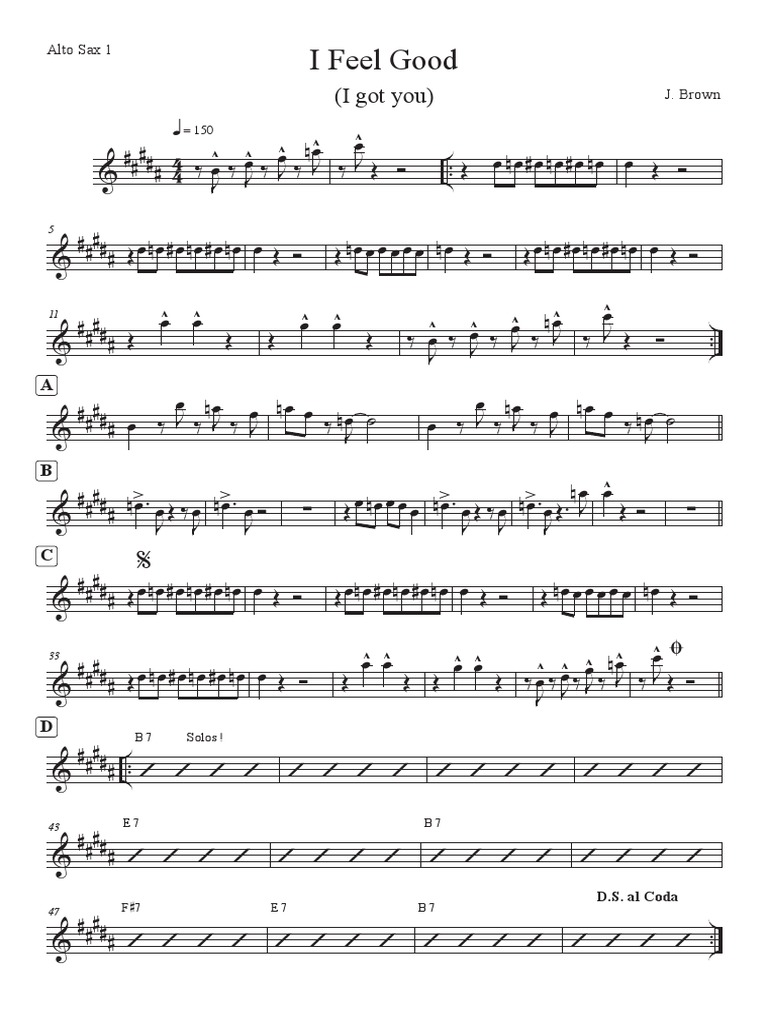 I Feel Good - Alto Sax 1 | PDF