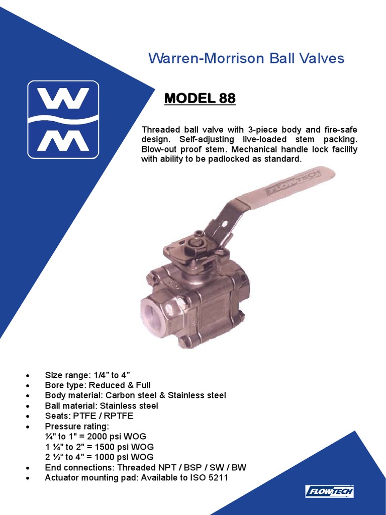 WM S88 Ball Valve | PDF