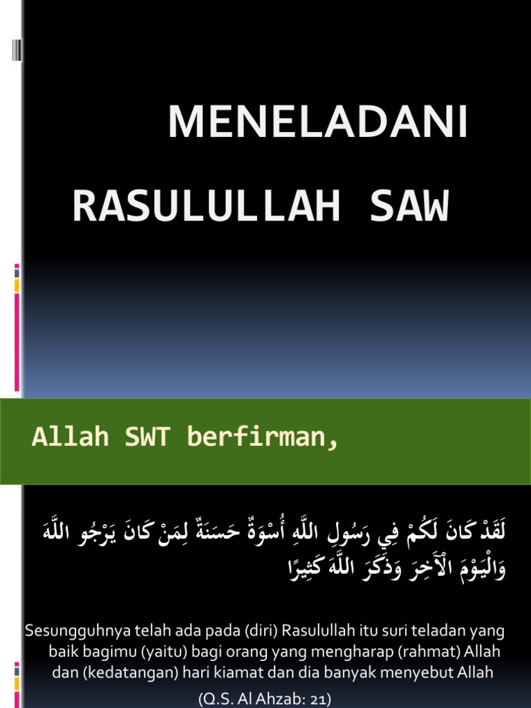 MENELADANI RASULULLAH SAW | PDF