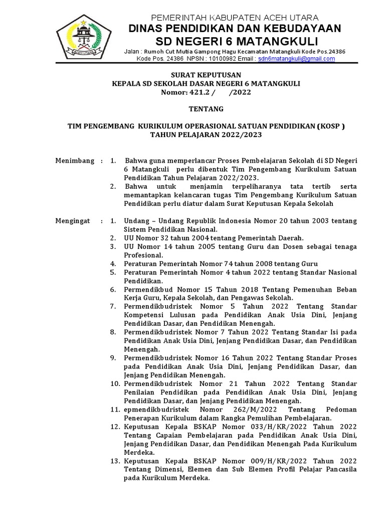 SK Tim Pengembang Kosp | PDF | Karier & Perkembangan