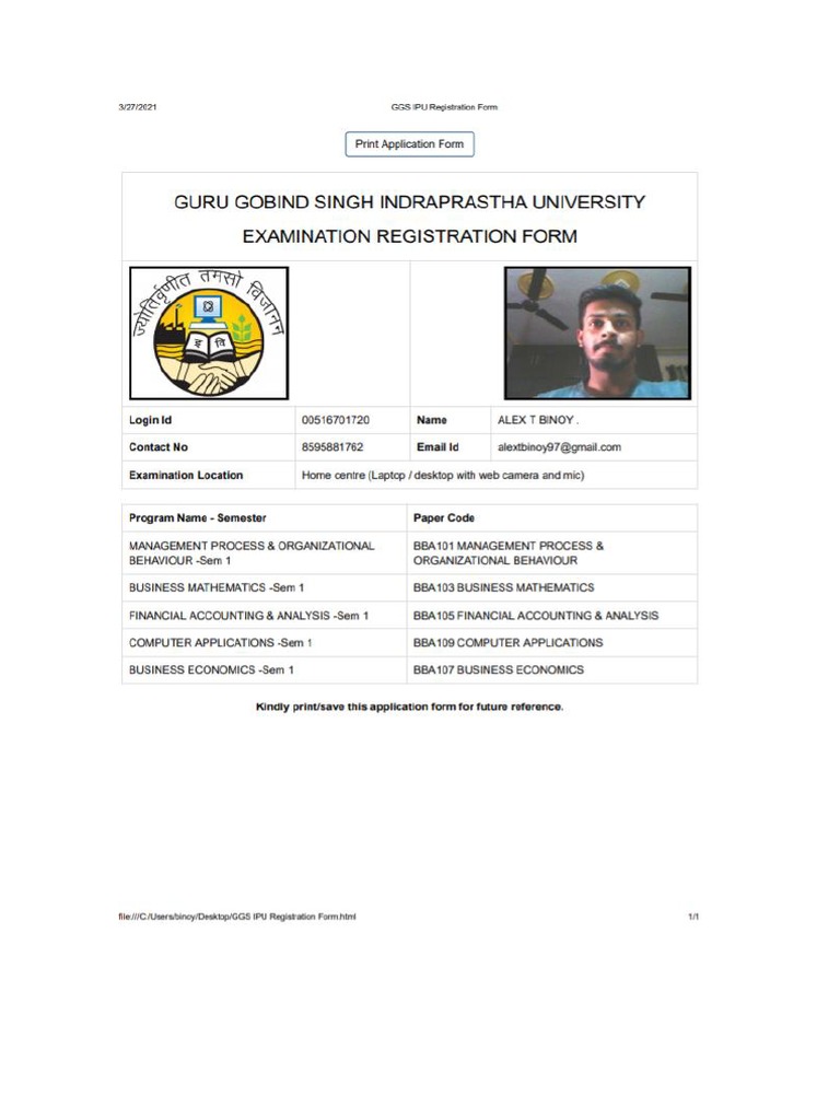 Appication Form | PDF