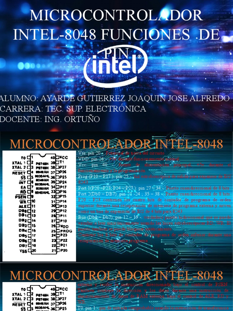 Funciones del Microcontrolador Intel 8048 | PDF | Microcontrolador ...
