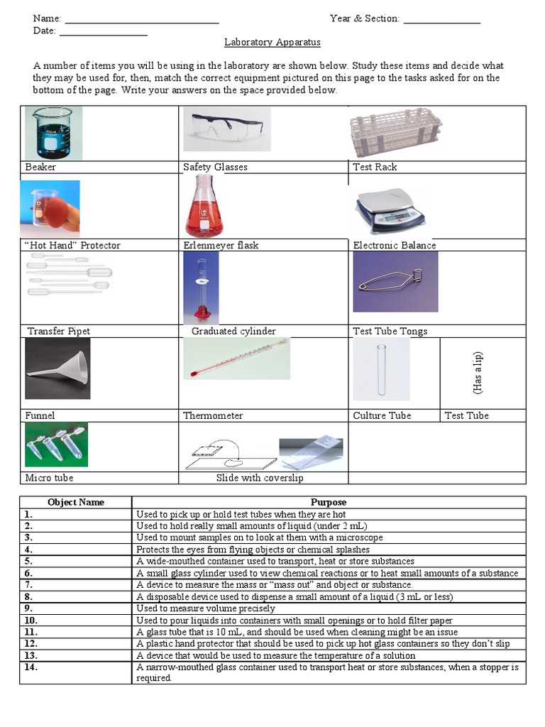 Laboratory Apparatus Matching Guide | PDF