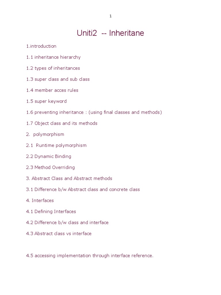 Java Unit-2 | PDF | Inheritance (Object Oriented Programming) | Class (Computer Programming)