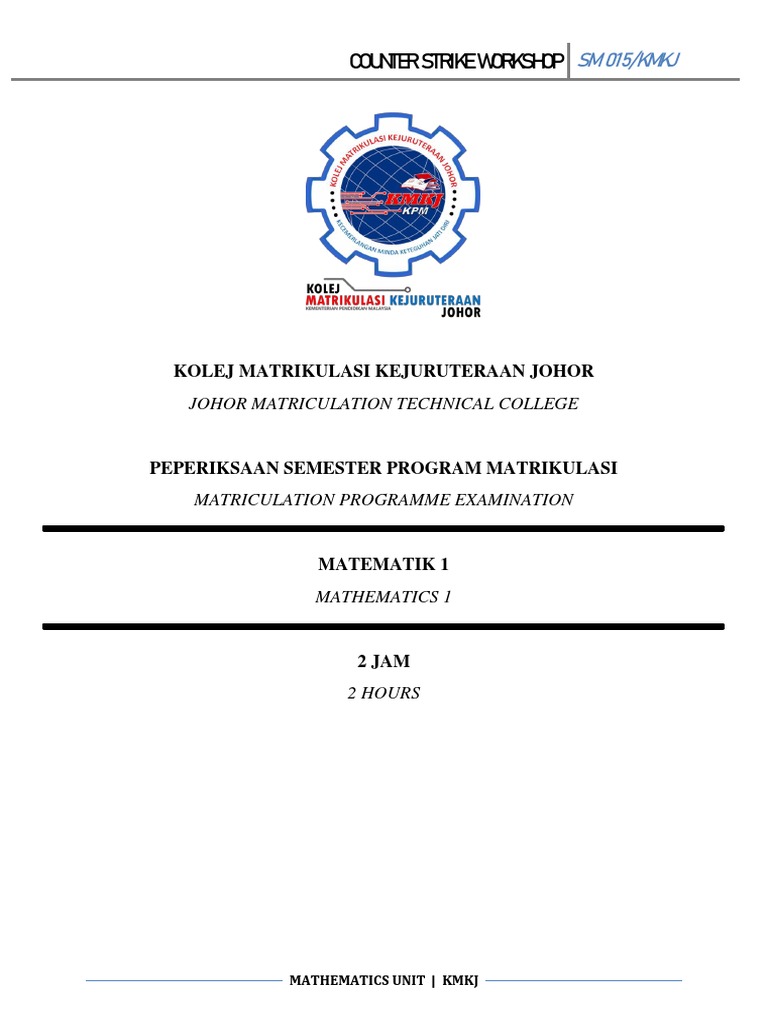 Set Soalan Bengkel Counter Strike Sem 1 2021 | PDF