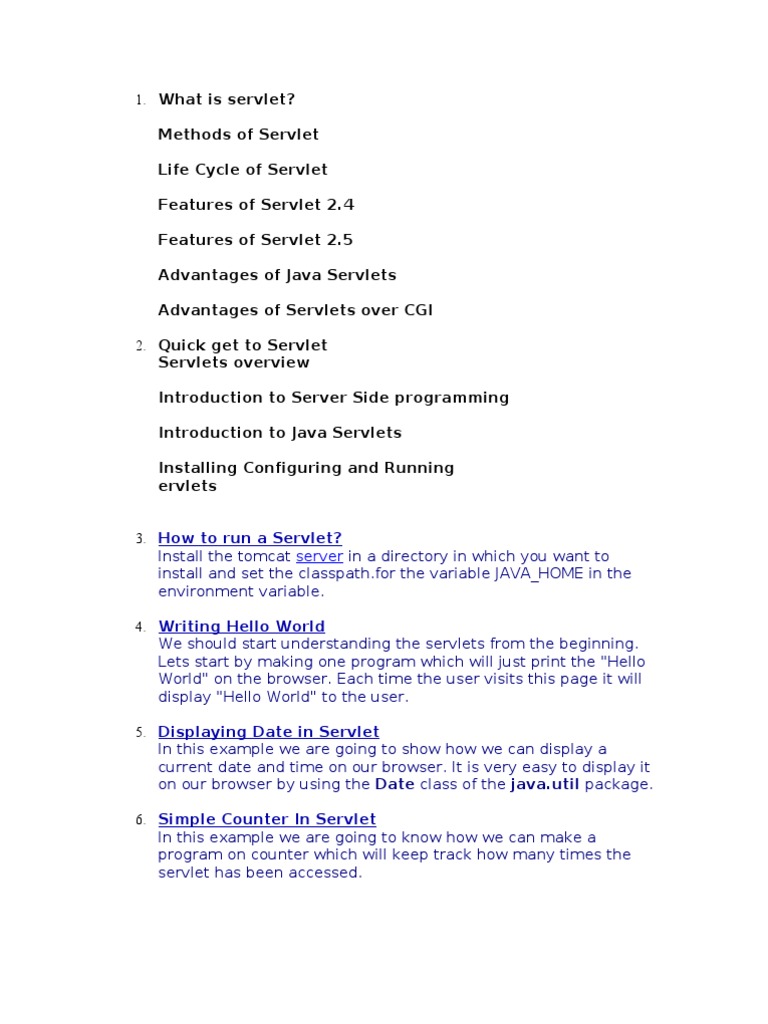 Servlet | PDF | Java Servlet | Java (Programming Language)