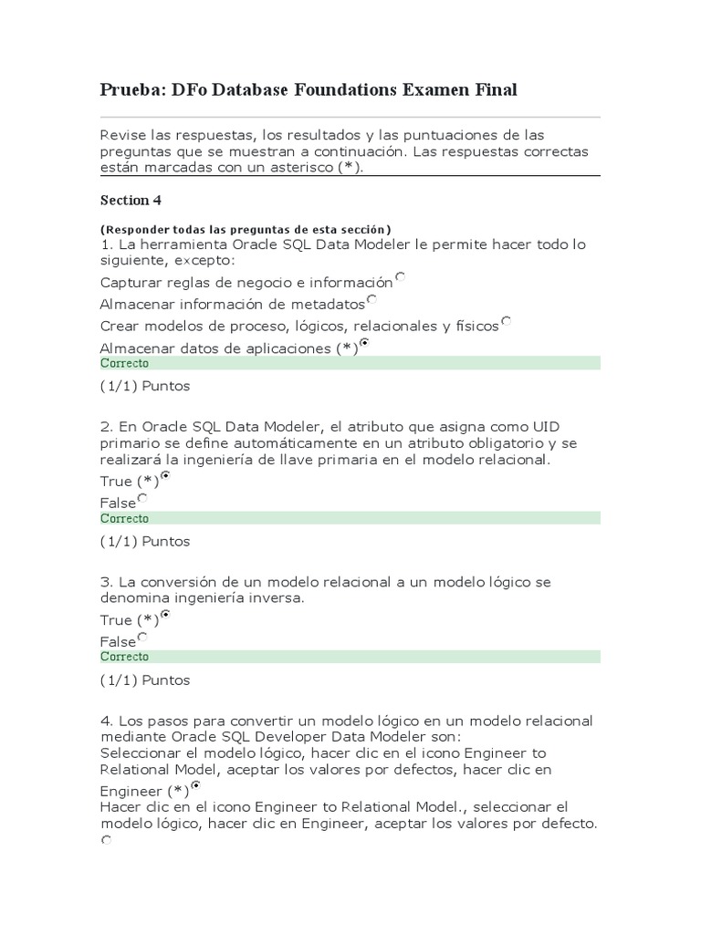 Dfo Database Foundations Examen Final Pdf Sql Bases De Datos