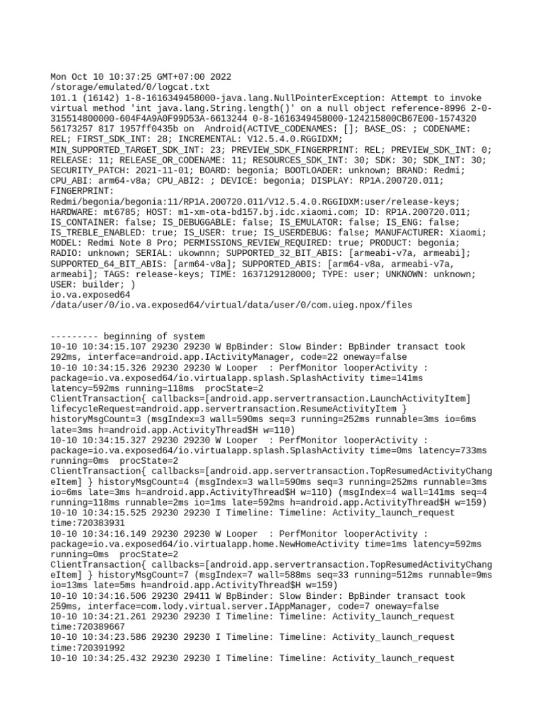 Logcat | PDF | Java (Programming Language) | Android (Operating System)
