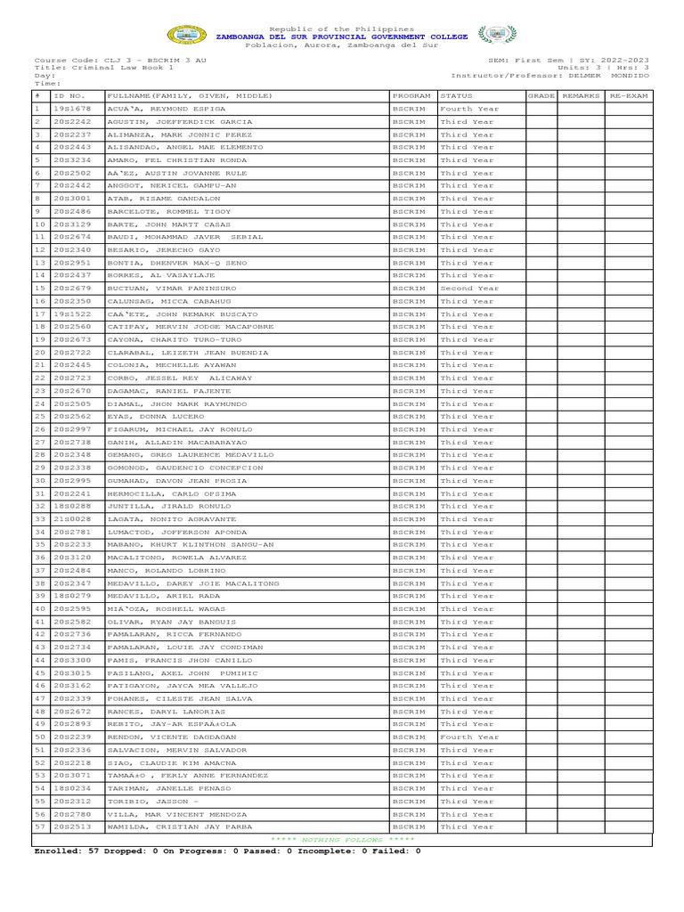 CLJ 3 Bscrim 3 Au | PDF