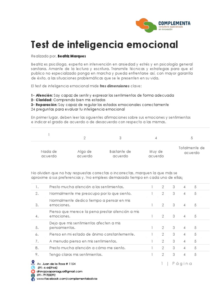 Test Inteligencia Emocional | PDF