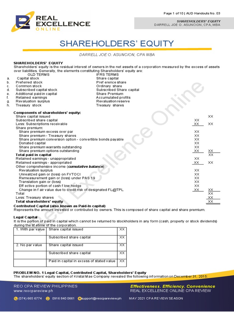 AP 03 - REO Shareholders - Equity2 | PDF | Preferred Stock | Dividend