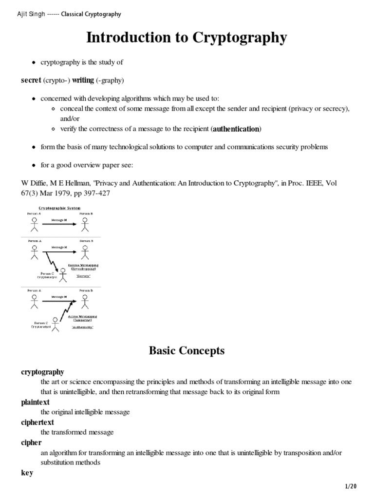 Classical Cryptography | PDF | Cryptography | Cipher