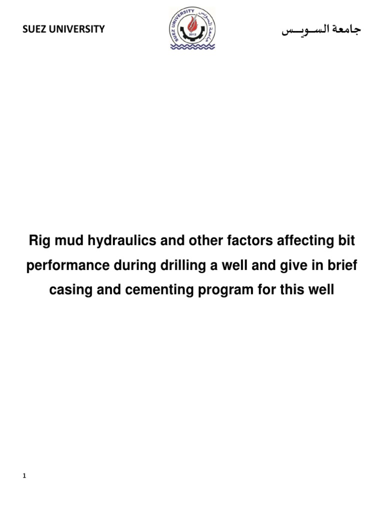Rig Mud Hydraulics and Other Factors Affecting Bit Performance During Drilling A Well | PDF ...