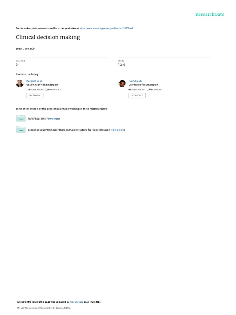 Clinical Decision Making | PDF | Decision Making | Heuristic