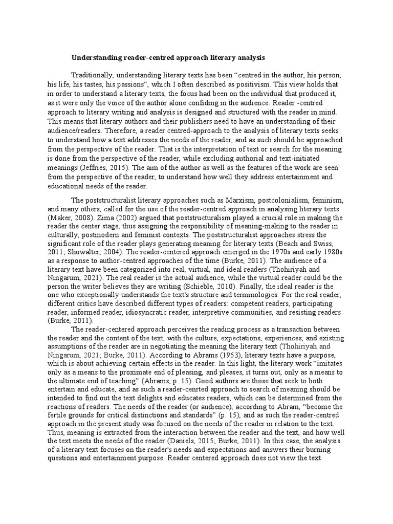 Revised Reader-Centred Approach1 | PDF | Cognitive Science