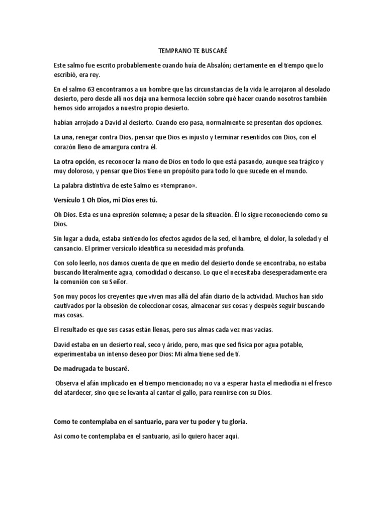 Temprano Te Buscaré | PDF | Amor | Dios