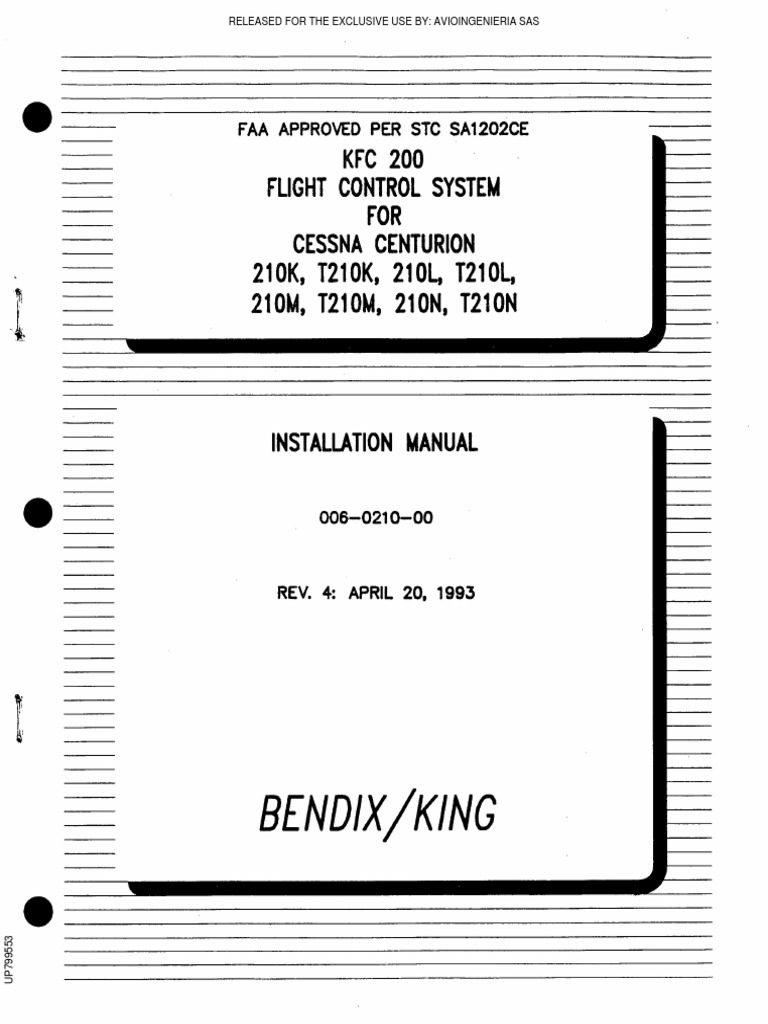 KFC 200, KS 270A, KS 271A, KS 272A Flight Control System Installation ... KFC 200, KS 270A, KS 271A, KS 272A Flight Control System Installation ...