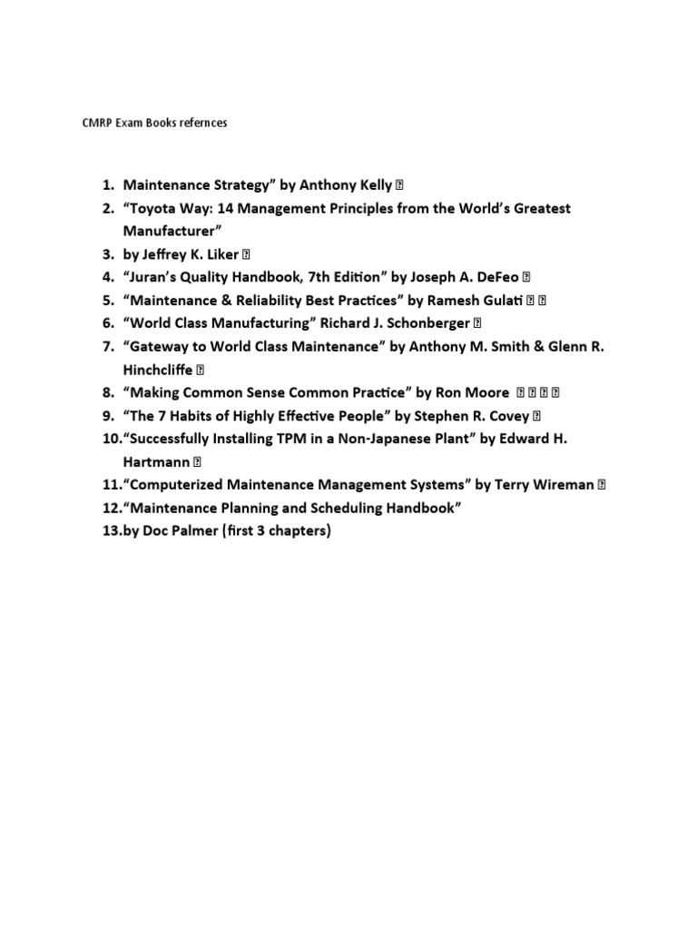 CMRP Books | PDF | Computers