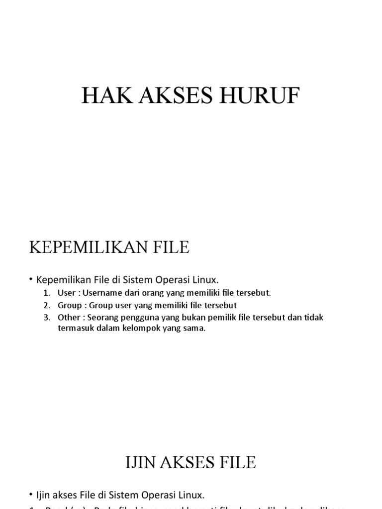 Mengatur Hak Akses File di Linux | PDF | Komputer
