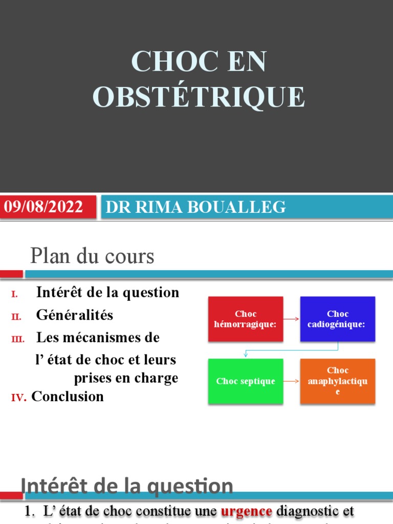 Choc-En-Obstétrique DR.R Boualleg | PDF | Insuffisance cardiaque | État de choc circulatoire