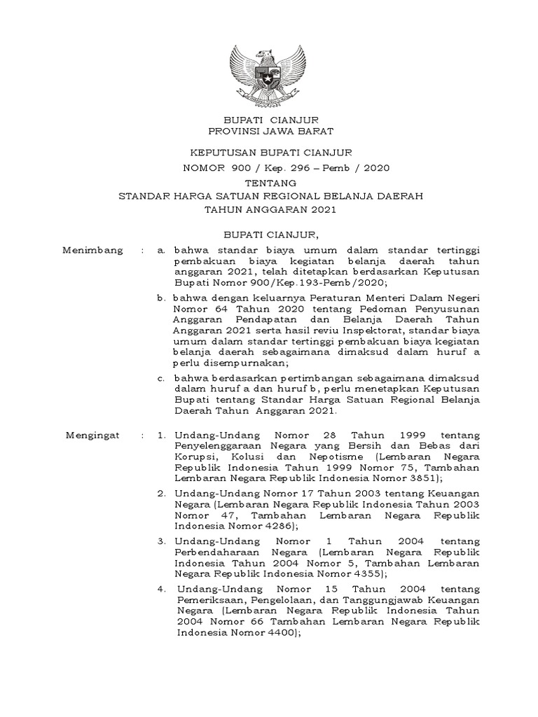 Standar Harga Satuan 2021 1 | PDF