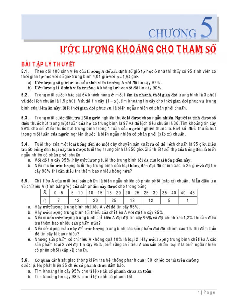 Thkudktkd - C5 - Uoc Luong Khoang Tham So Thong Ke | PDF