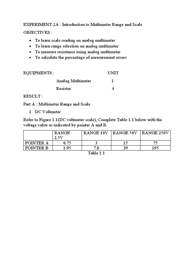EXPERIMENT 2A (Measurement) | PDF | Computer Engineering | Electromagnetism