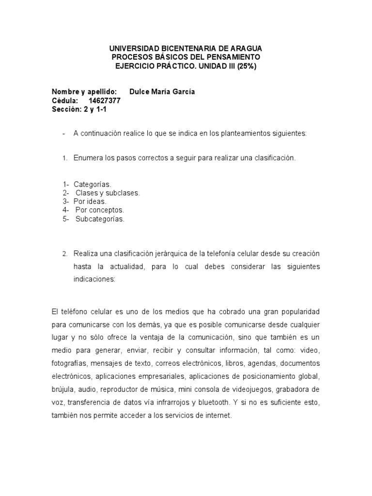 Ejercicio Practico 3 Doc Word | PDF | Teléfonos móviles | Telefonía móvil